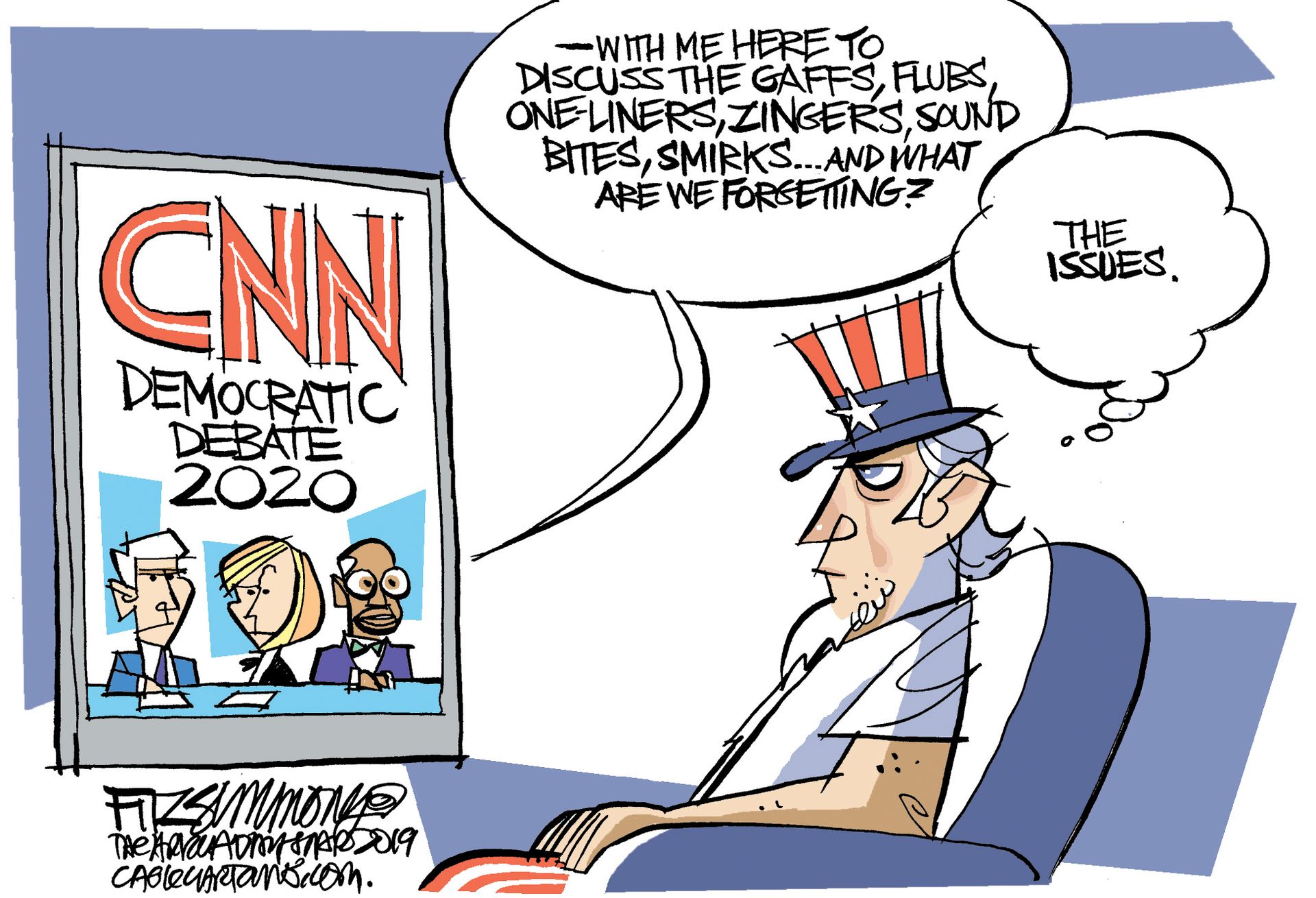 Political Cartoon U.S. Democratic Debate Gaffes Zingers No Issues | The ...