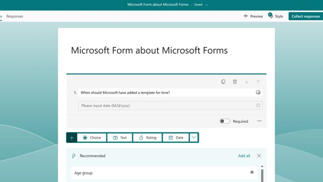 Microsoft Forms lacks the ability to ask questions about time, and one user has been on a ...