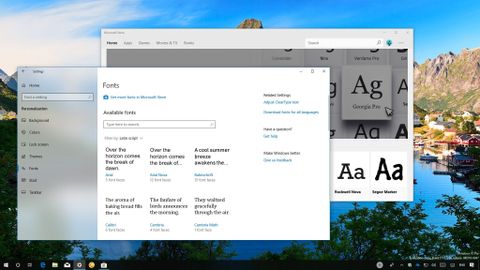 How to manage Fonts settings on the Windows 10 April 2018 Update ...