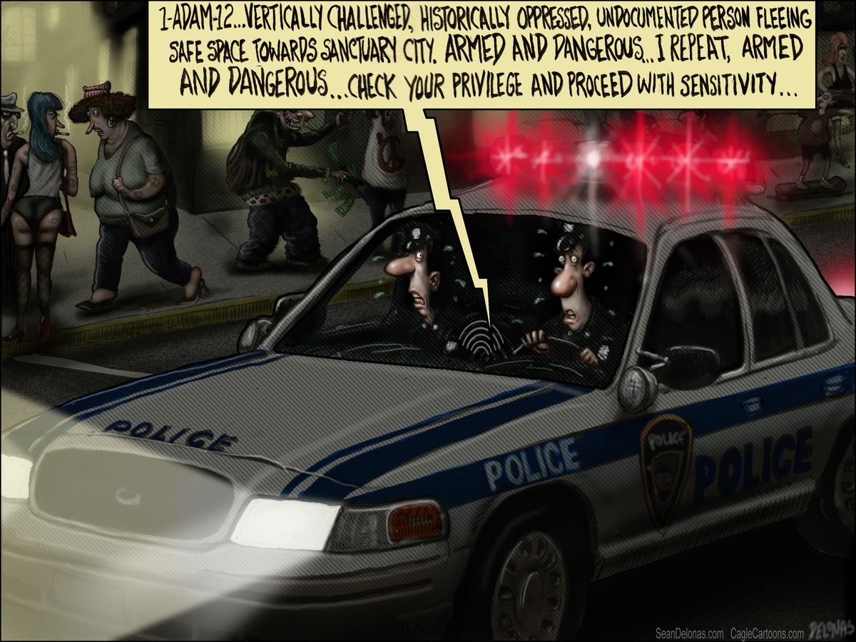 Political cartoon US sanctuary cities immigration police crime law ...