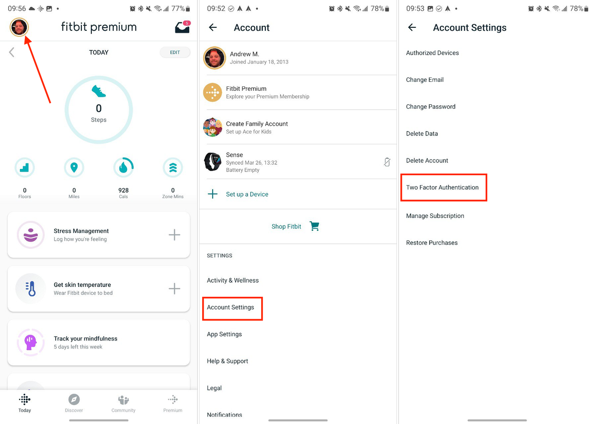 How to set up two-factor authentication on your Fitbit device | Android ...