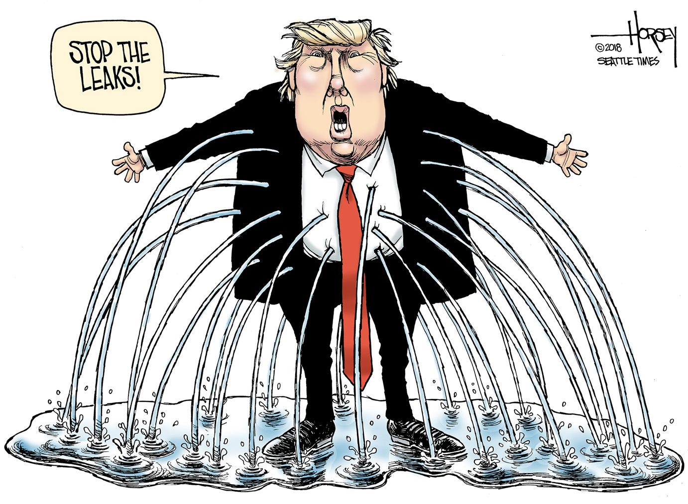 Political cartoon U.S. Trump administration leaks | The Week