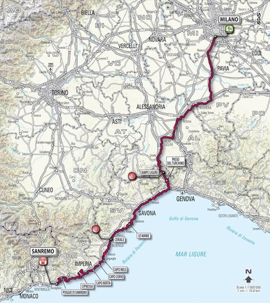 Milan-San Remo 2013 Route Map | Cyclingnews