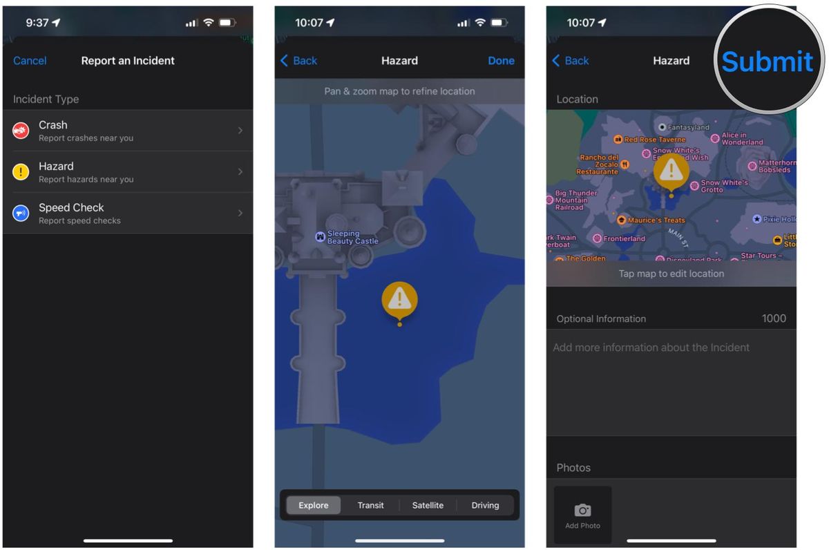 How to report accidents, hazards, and speed checks in Maps on iPhone ...