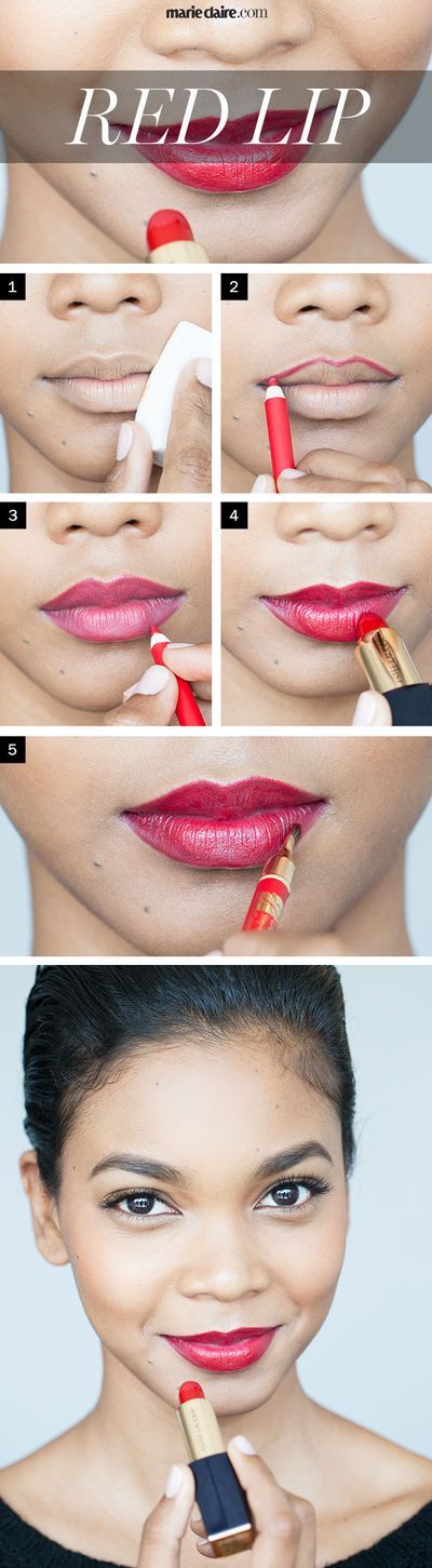 Perfect Red Lip Tutorial - How to Get the Perfect Red Lip | Marie Claire