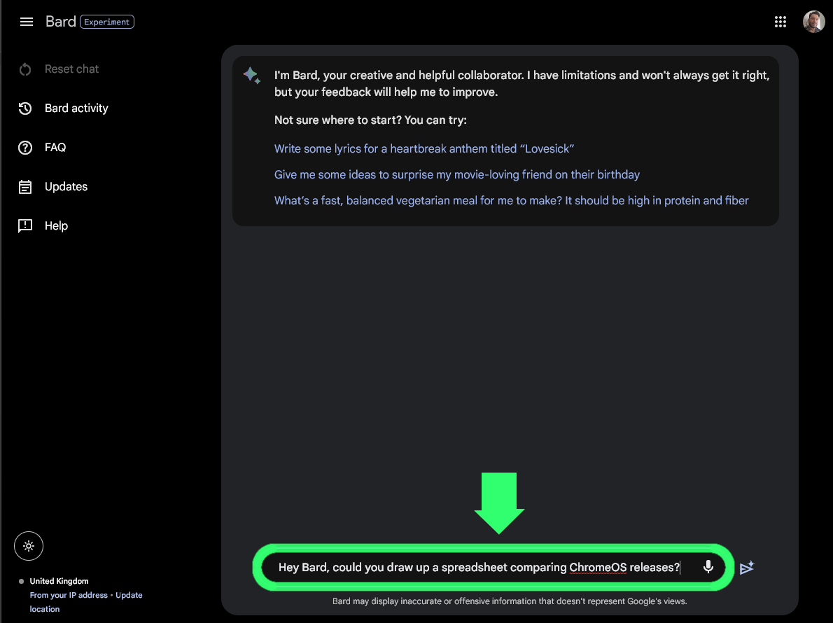Google Bard can create spreadsheets for you — here's how | Laptop Mag