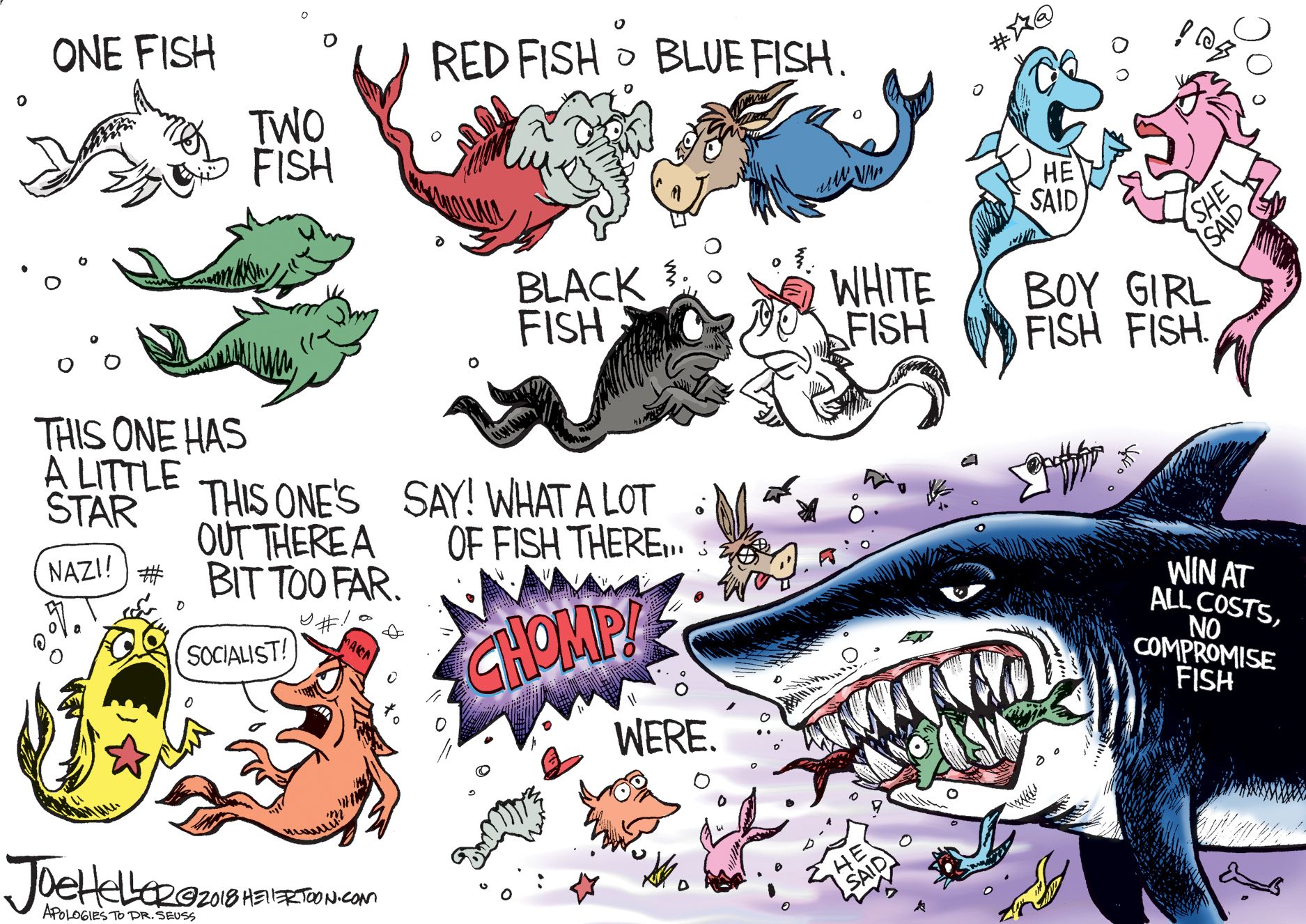U.S. Dr. Seuss political extremes red fish blue fish | The Week