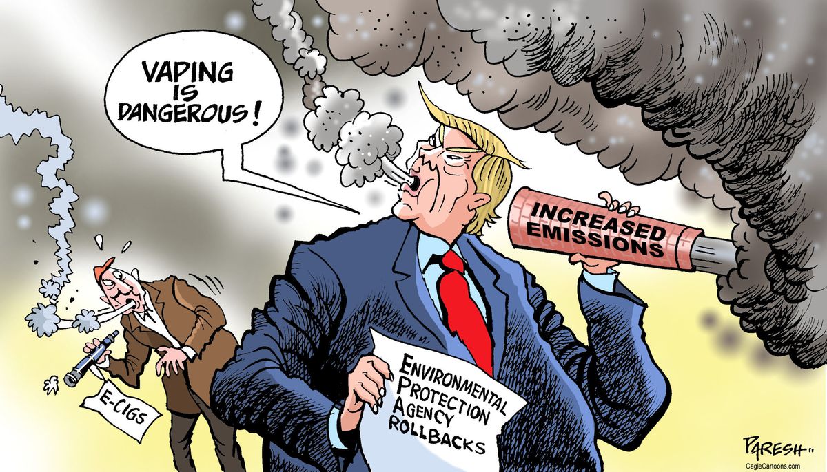 Political Cartoon U.S. Trump EPA vaping pollution | The Week