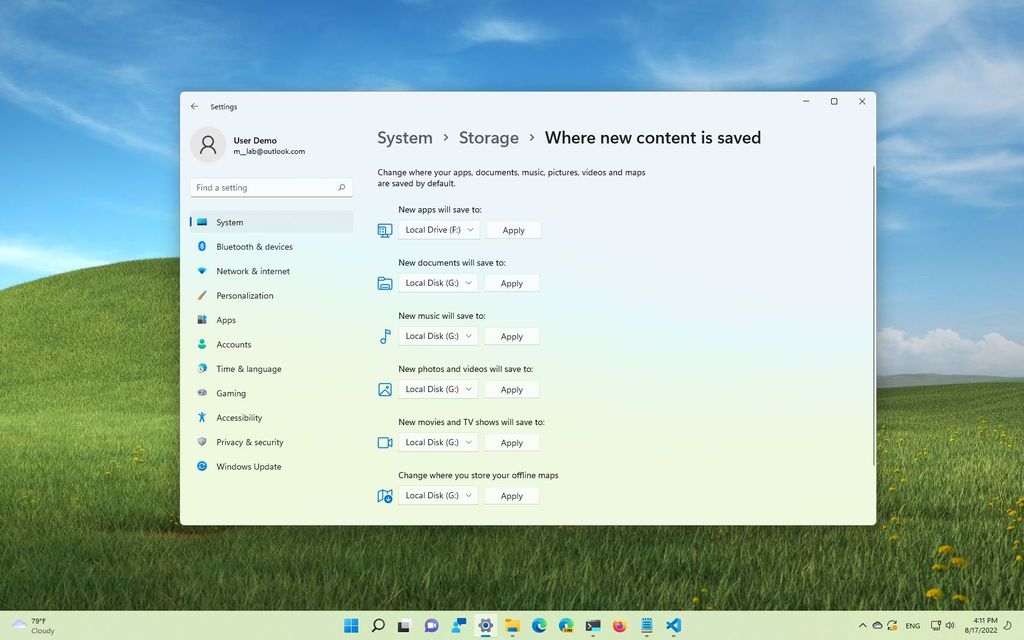 How to change where files and apps are saved by default on Windows 11 ...