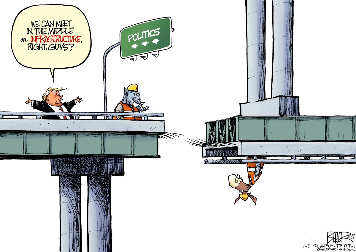 Political Cartoon U.S. GOP Democrats Trump Infrastructure | The Week