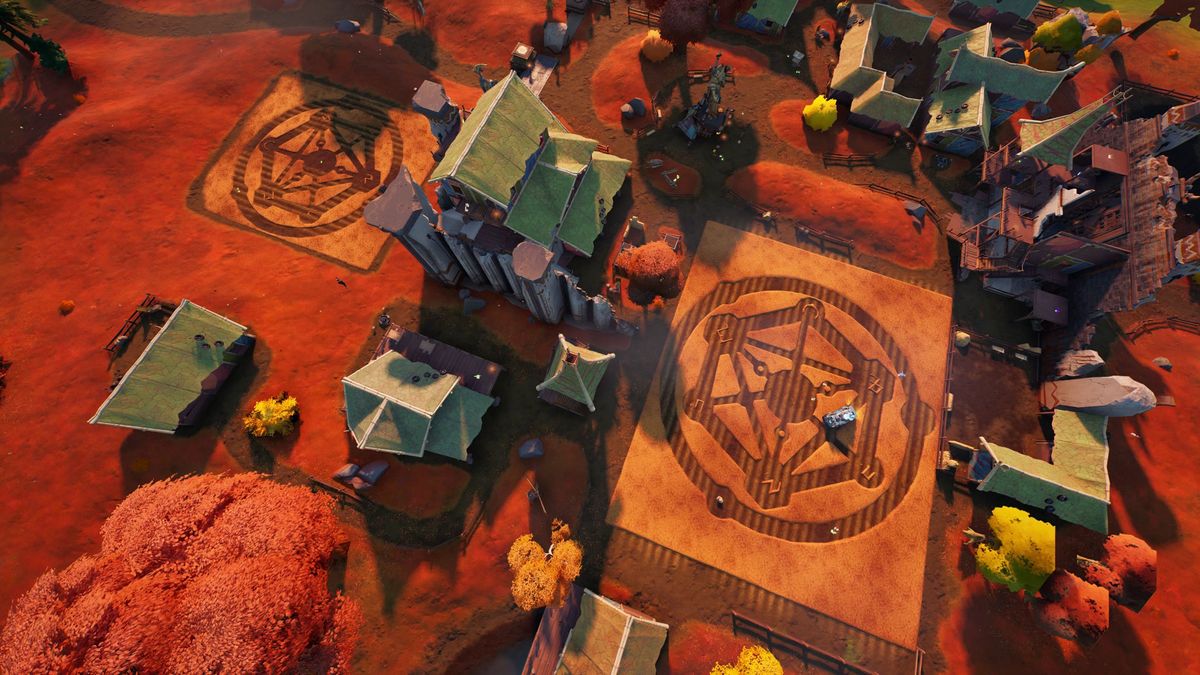 Fortnite Warning Signs at Crop Circle location | GamesRadar+