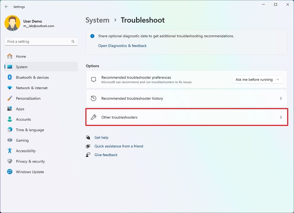 How to use the Troubleshoot feature to fix problems on Windows 11 ...