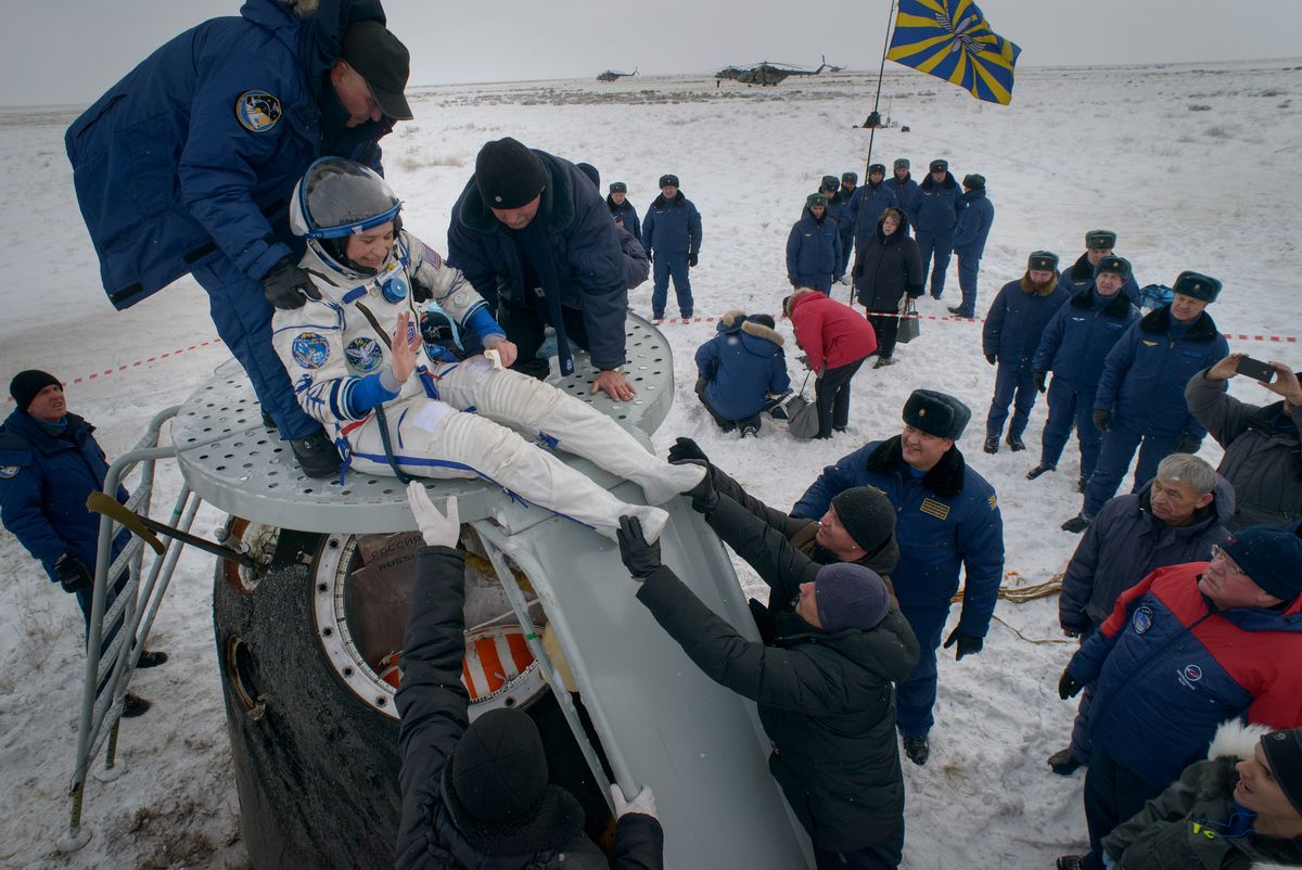 Soyuz Capsule Lands Safely on Earth with Space Station Crew | Space