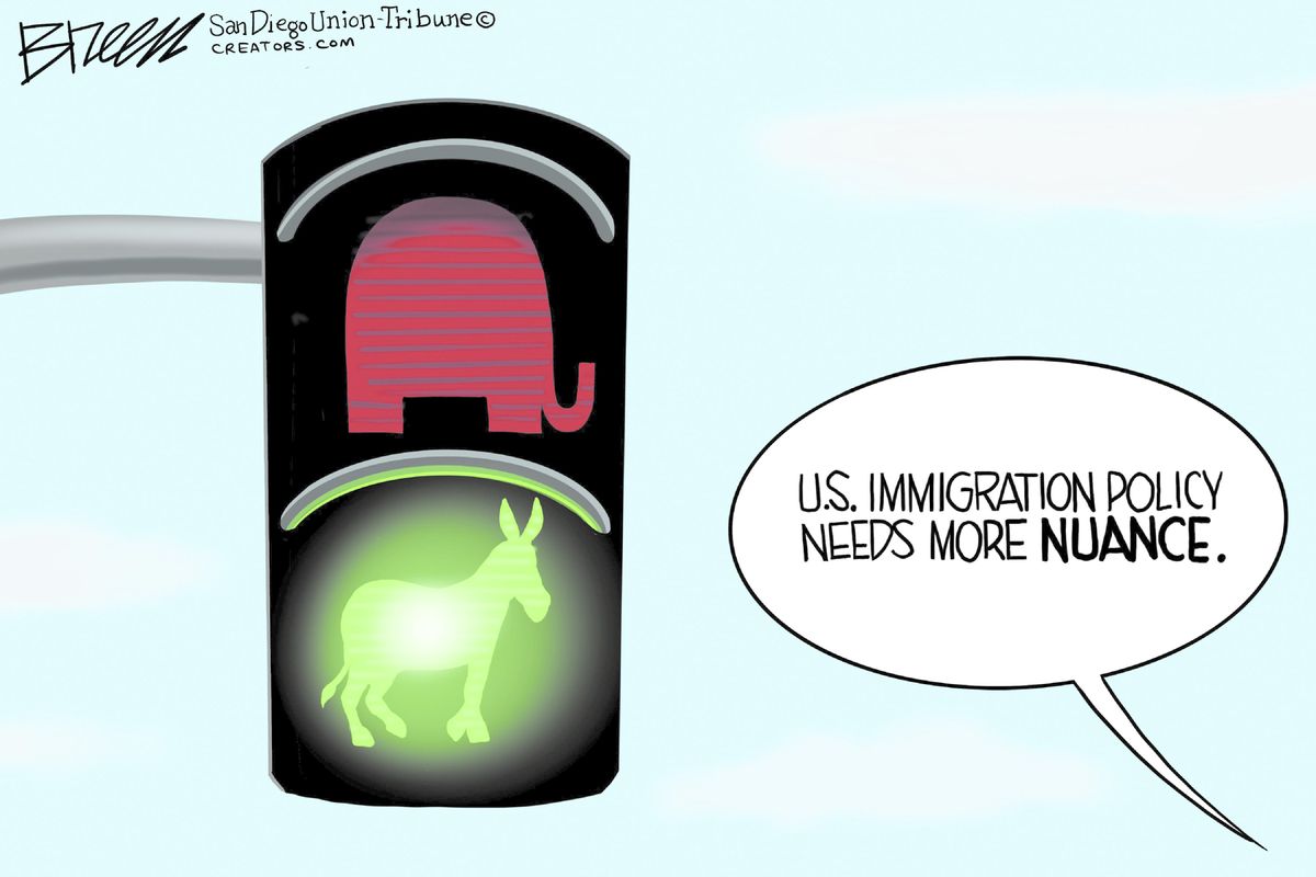 Political Cartoon U.S. gop democrats immigration policy | The Week