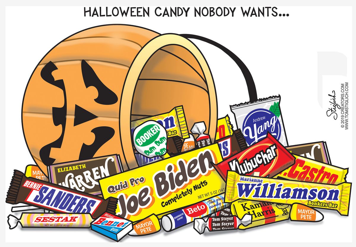 Political Cartoon U.S. Democratic Candidates Halloween Candy Nobody ...
