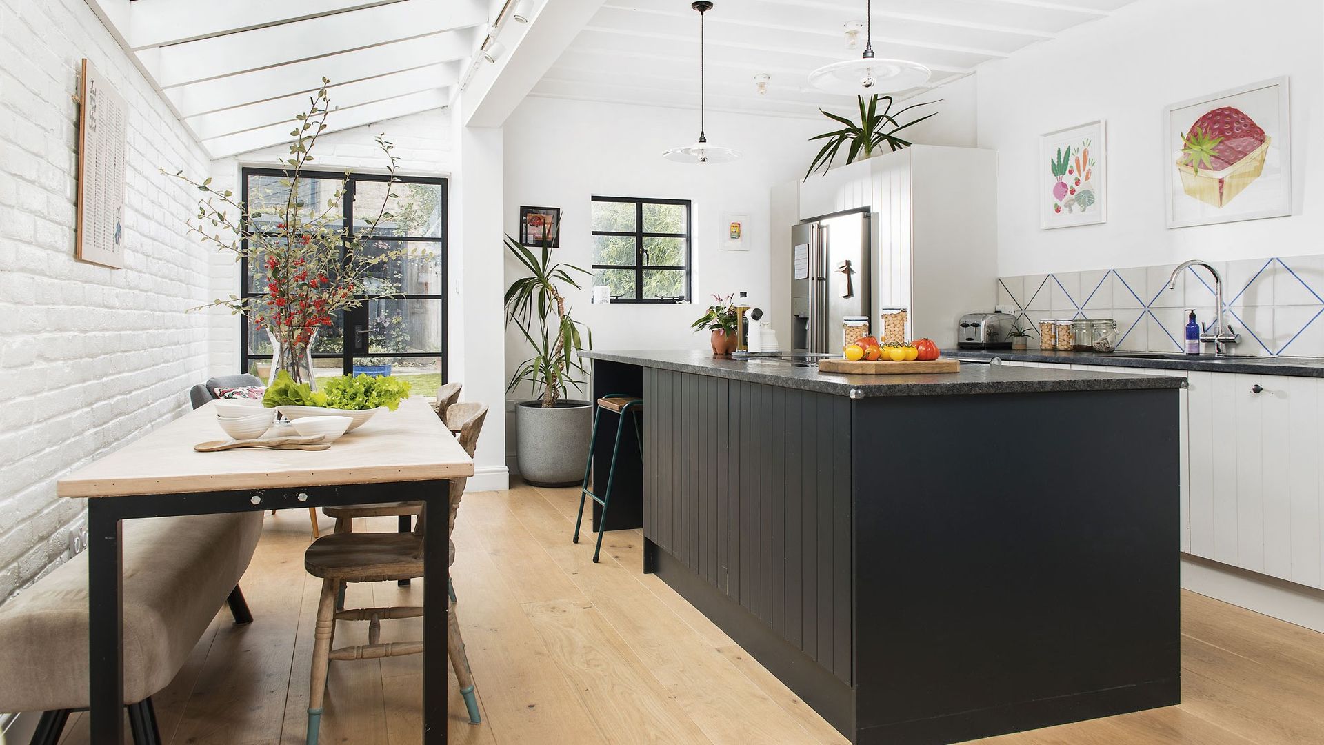 An extension turns a narrow kitchen into a cool contemporary family ...