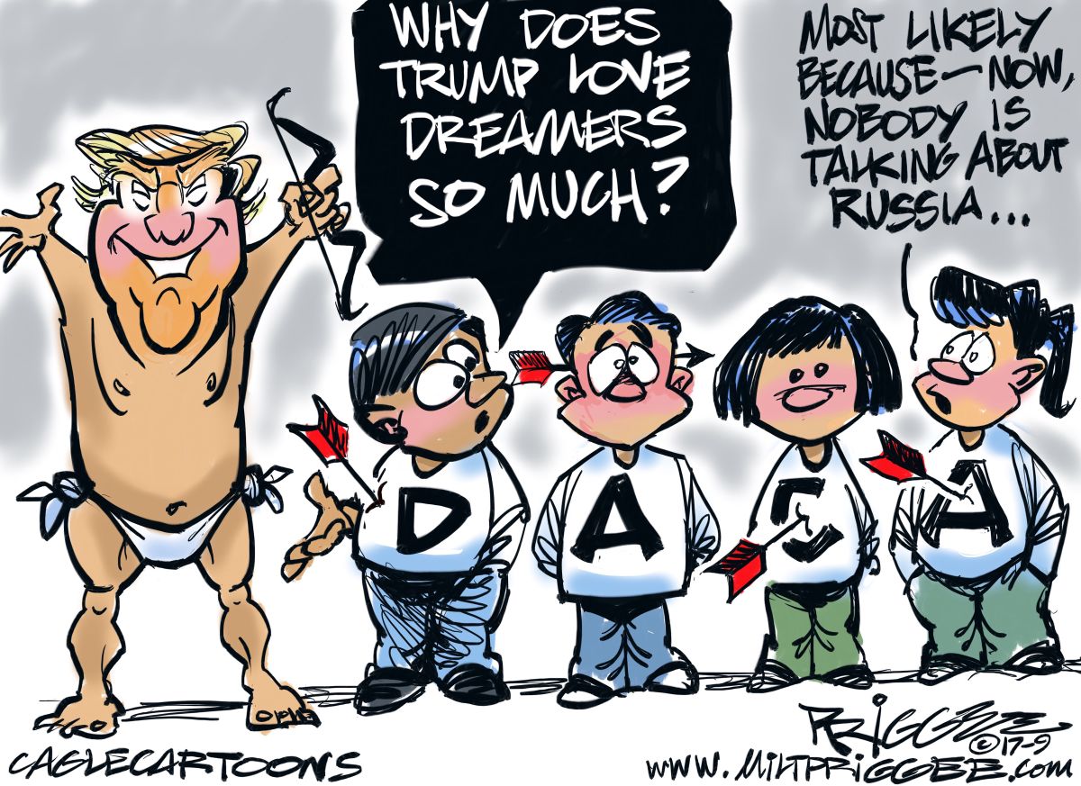 Political cartoon U.S. Trump DACA Russia investigation | The Week
