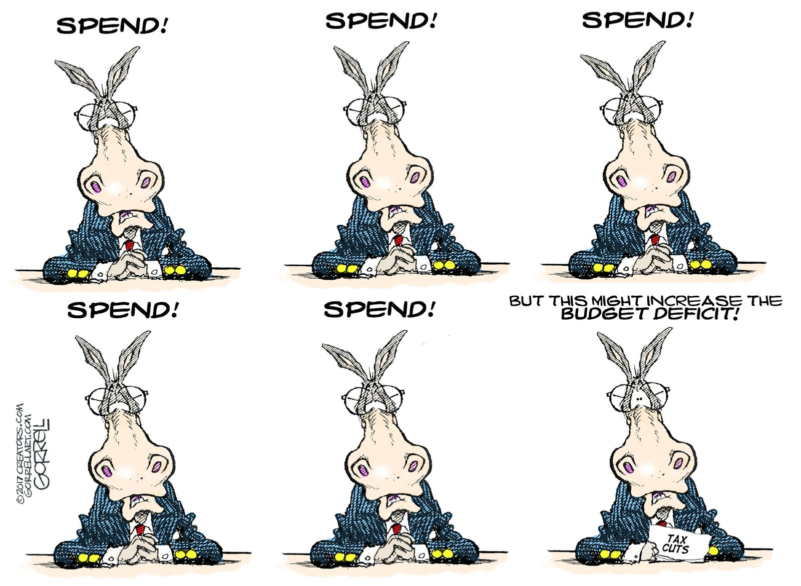 Political cartoon U.S. democrats spending budget deficit | The Week