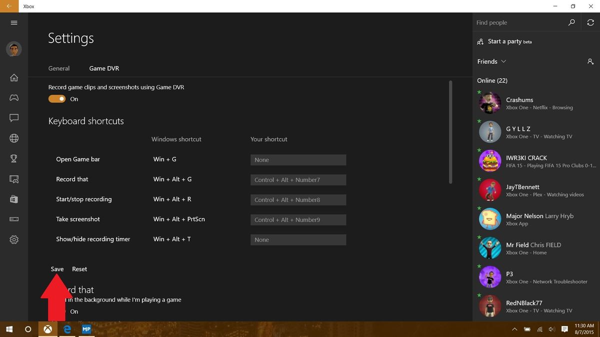 How to change the Game DVR keyboard shortcuts in Xbox app for Windows ...