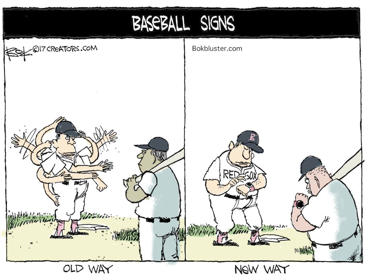 Editorial cartoon U.S. Baseball signs stealing | The Week
