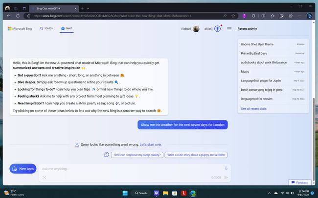 Bing Chat has been having issues today with network connection errors ...