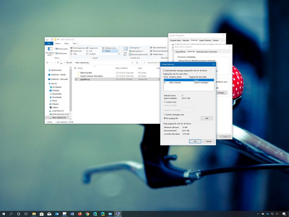How to move virtual memory to a different drive on Windows 10 | Windows ...