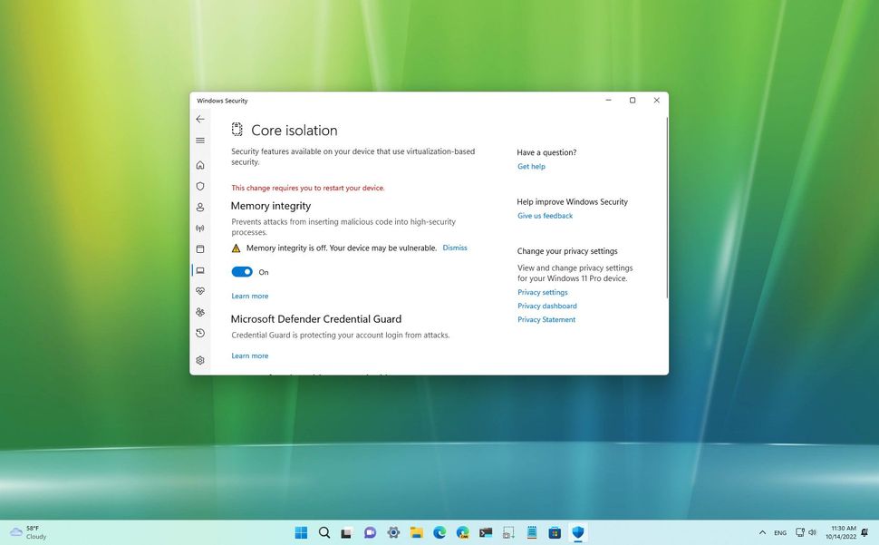 How to enable Core isolation's Memory integrity feature on Windows 11 ...