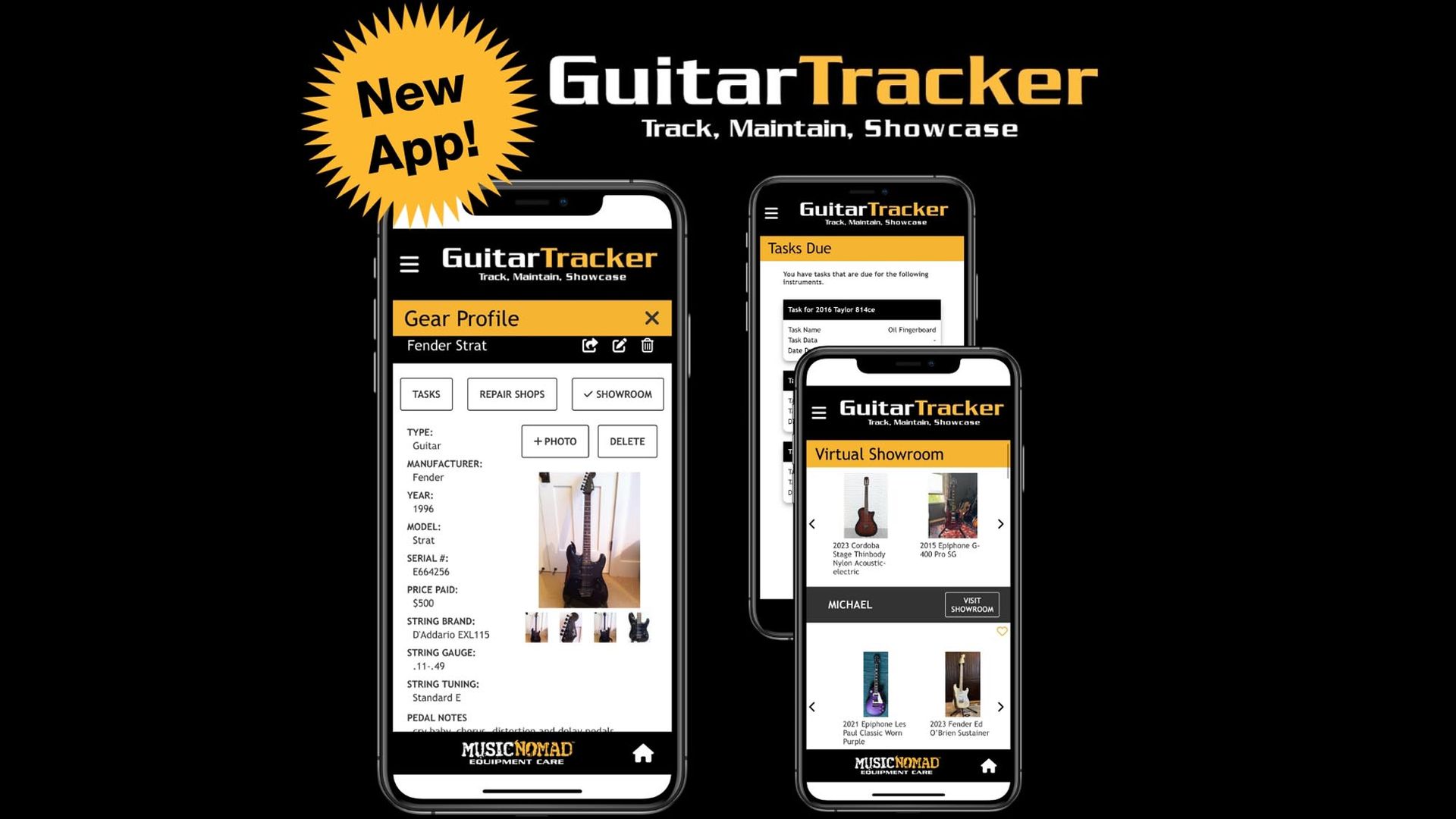 “Easily set up your gear’s key info… keep track of your string tuning ...