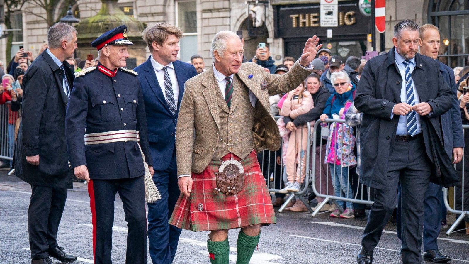 King Charles' red tartan kilt delights fans in Aberdeen | Woman & Home