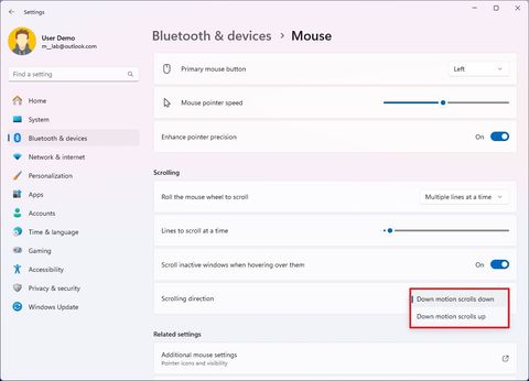 How to enable reverse mouse and touchpad scrolling on Windows 11 ...
