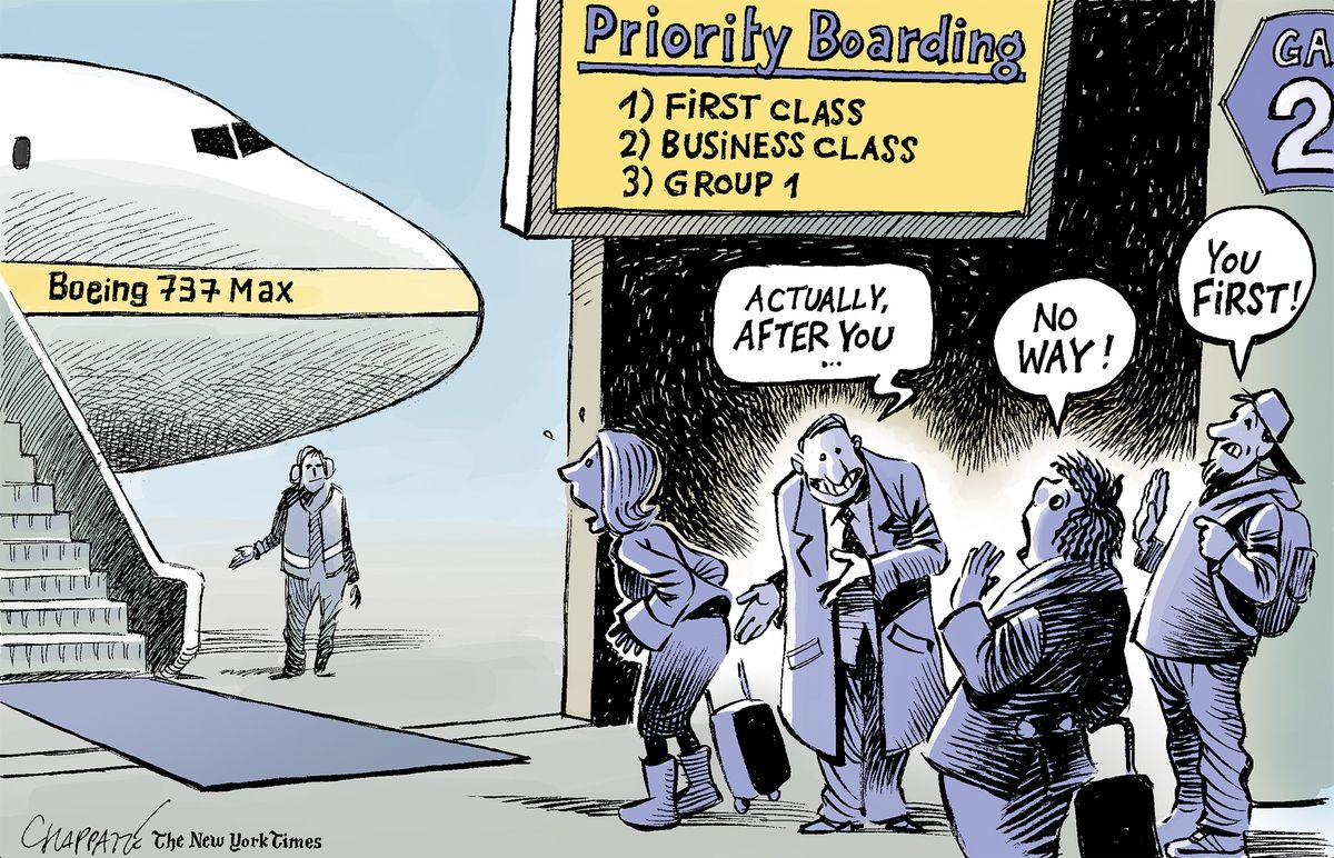 Editorial Cartoon U.S. Boeing 737 Max boarding safety concerns | The Week