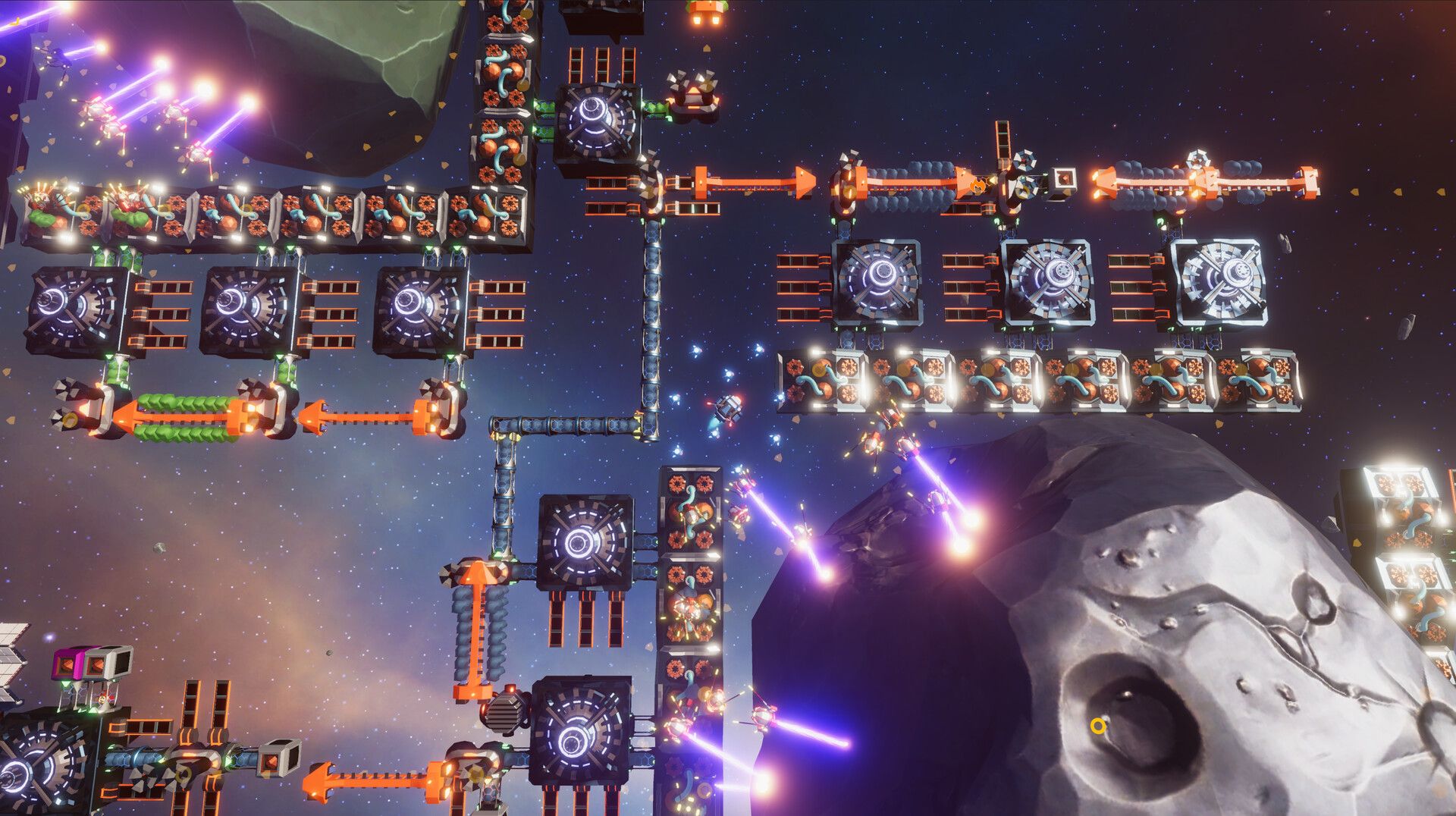 This base-building automation game looks like Factorio in space with ...