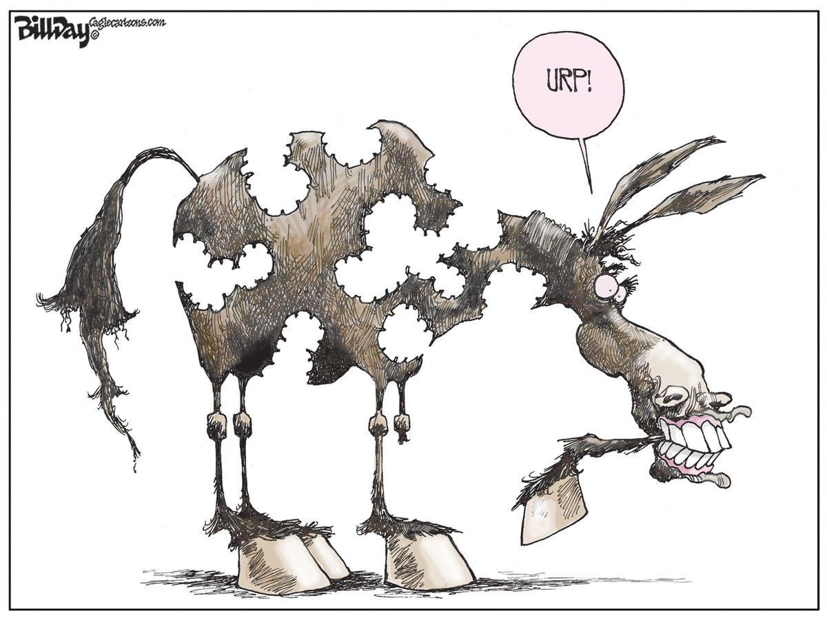 Political cartoon U.S. Democrat Donkey | The Week