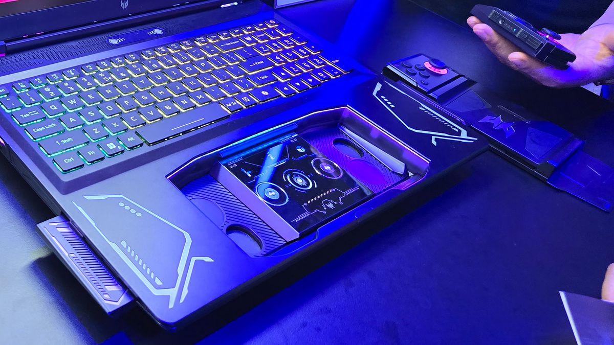 Acer's new gaming laptop concept has a pop-out gamepad that splits into ...