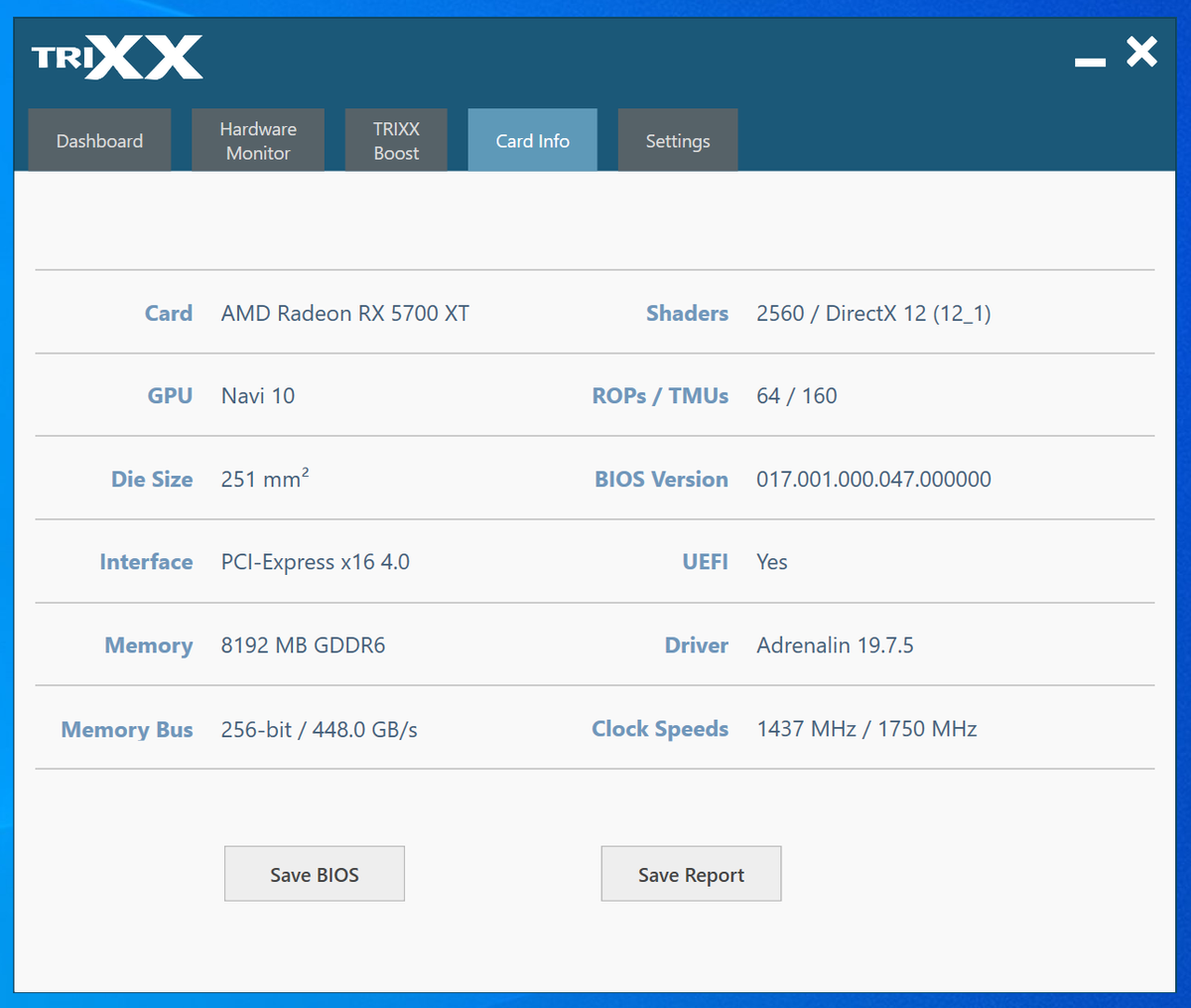 Software: Sapphire's Trixx Utility - Sapphire Pulse Radeon RX 5700 XT ...