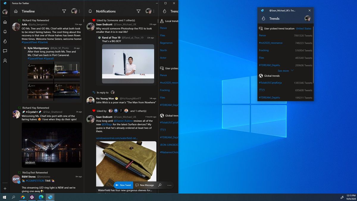 Fenice 5 brings detachable columns to Twitter on Windows 10 | Windows ...