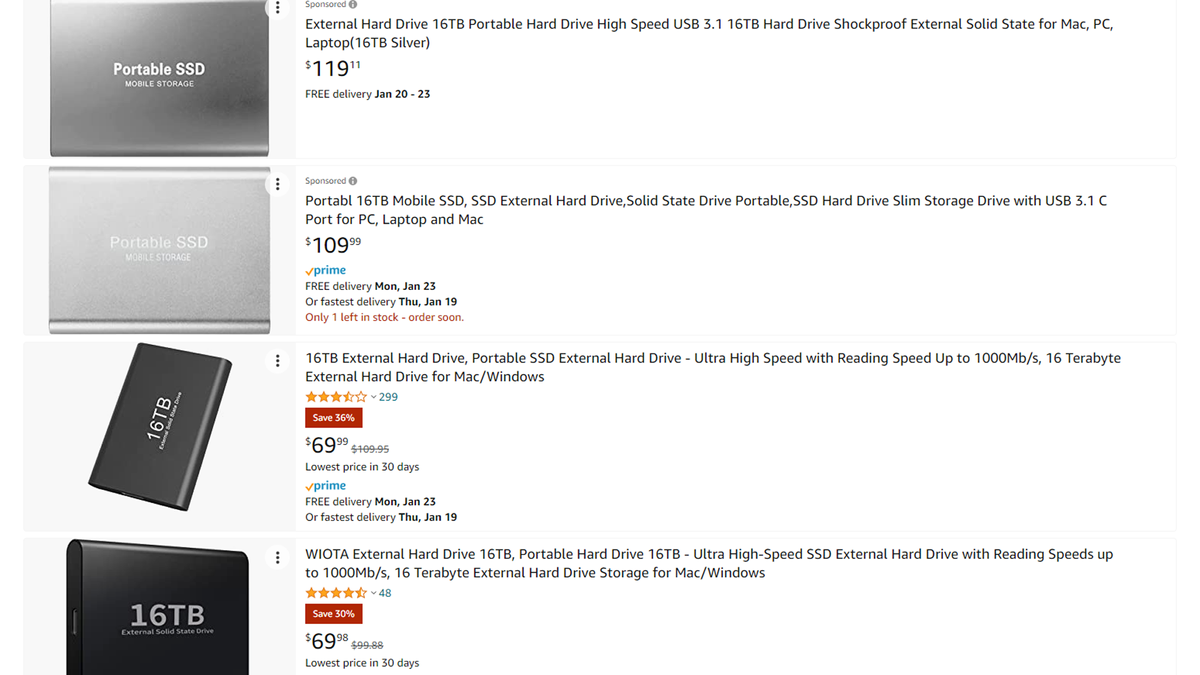 Don't Buy Scammy $100 16TB SSDs on Amazon | Tom's Hardware