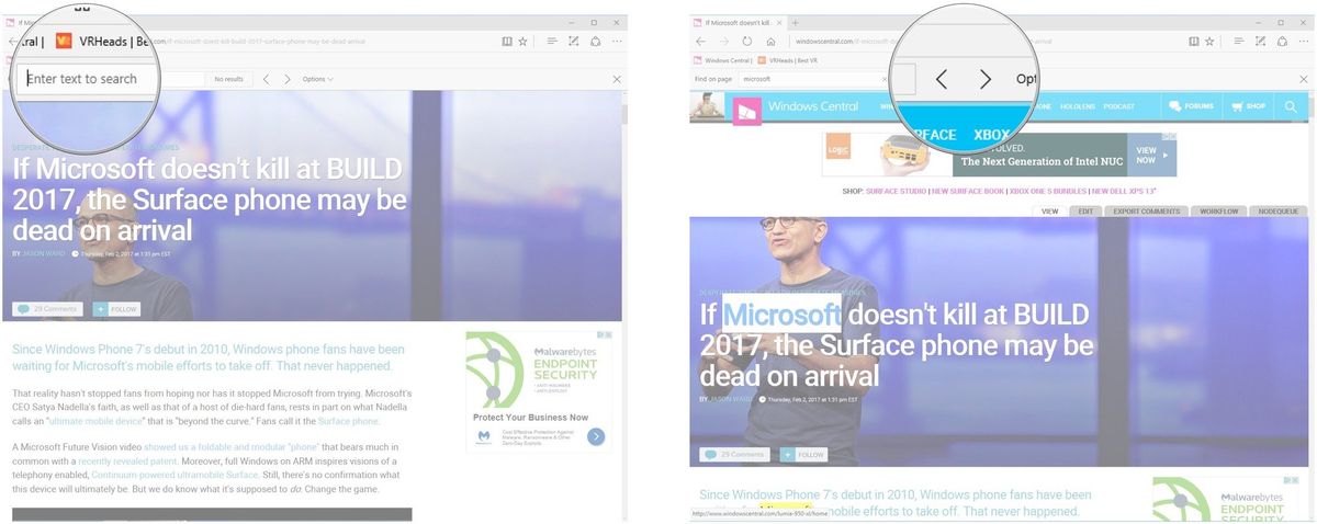 How to use Find on page in Edge for Windows 10 | Windows Central
