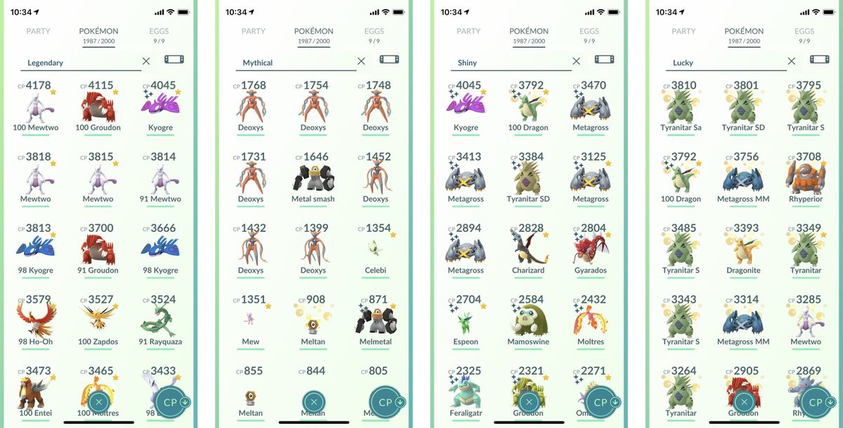 How to search your Pokémon Go collection — Complete list of all terms ...