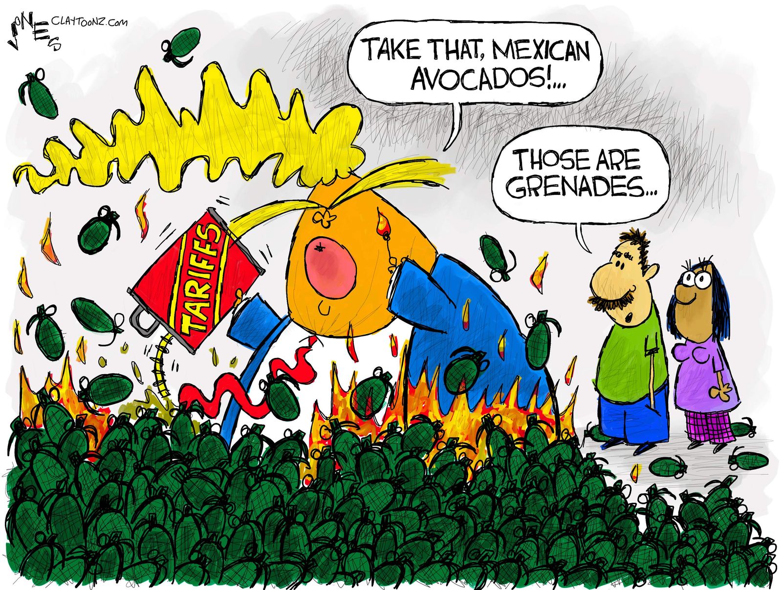 Political Cartoon U.S. Trump Mexico Avocados Grenades Trade War | The Week