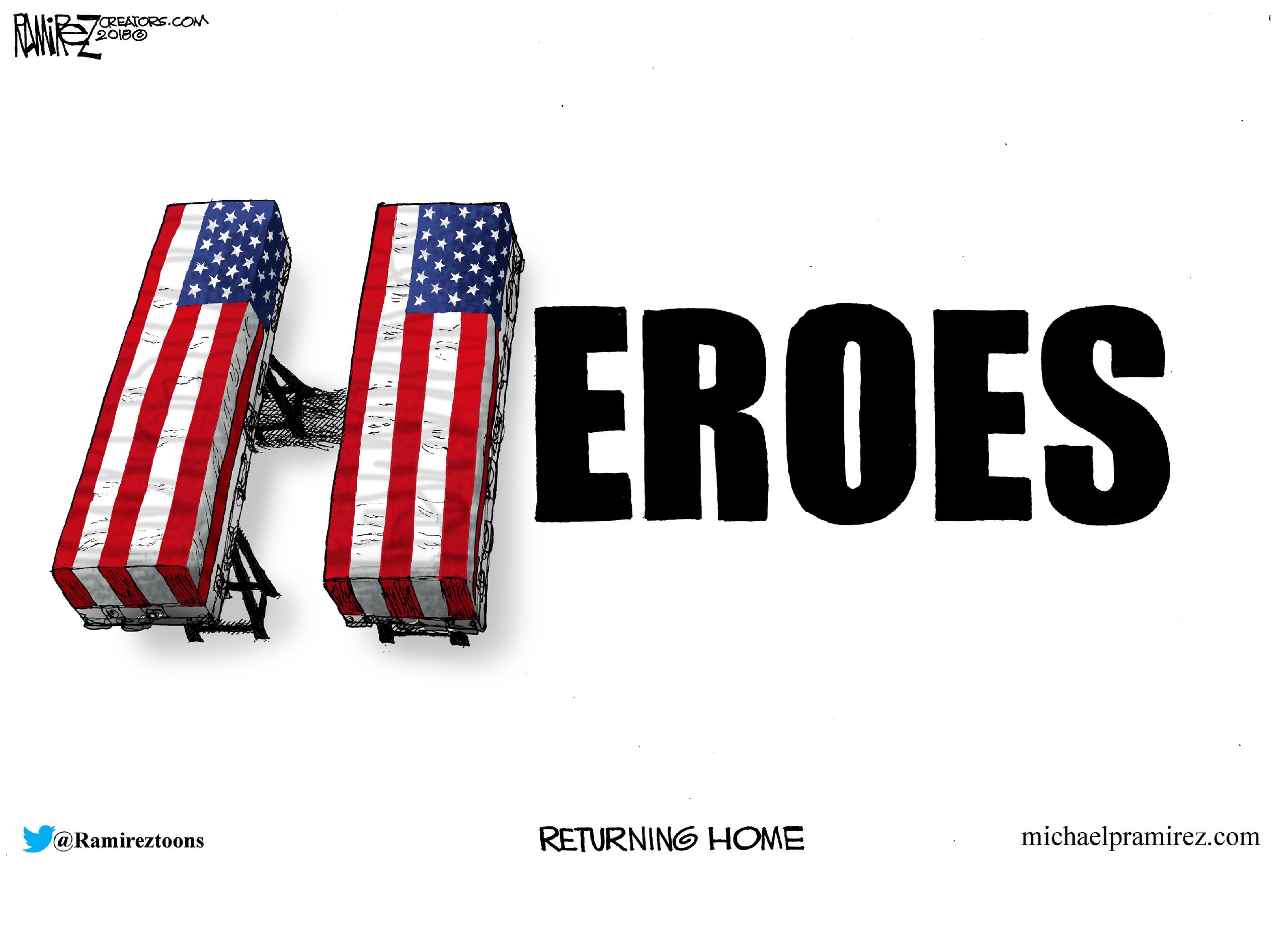 Editorial cartoon U.S. military veterans service heroes returning home ...