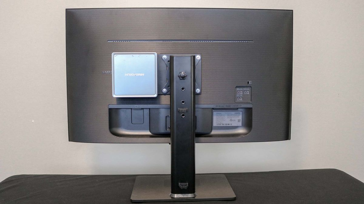 I mounted a mini PC to the back of my monitor for an even cleaner setup ...