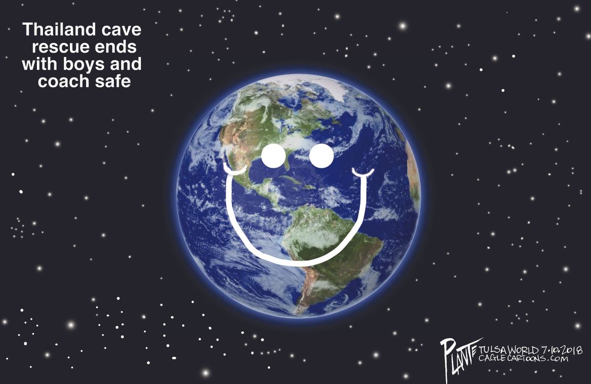 Editorial cartoon U.S. Thailand cave rescue soccer team | The Week