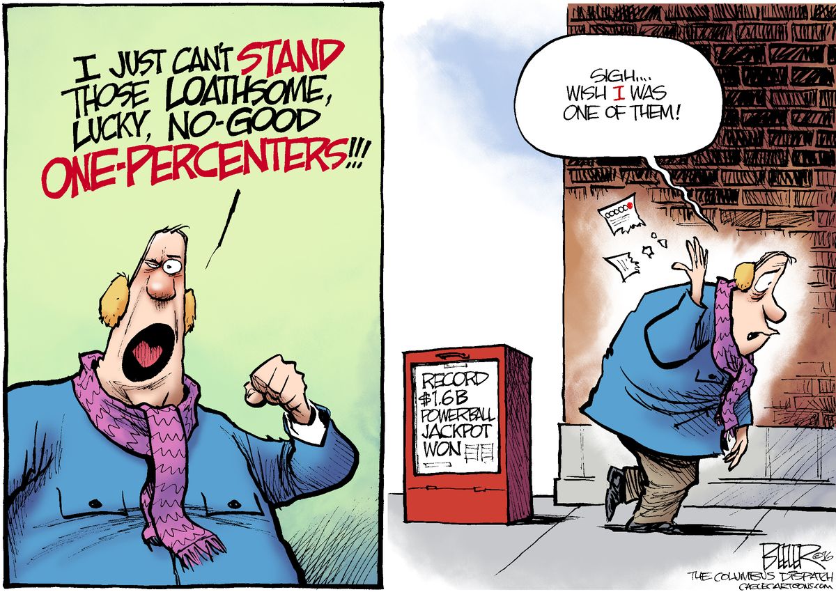 Editorial cartoon U.S. Economy Powerball One Percent | The Week