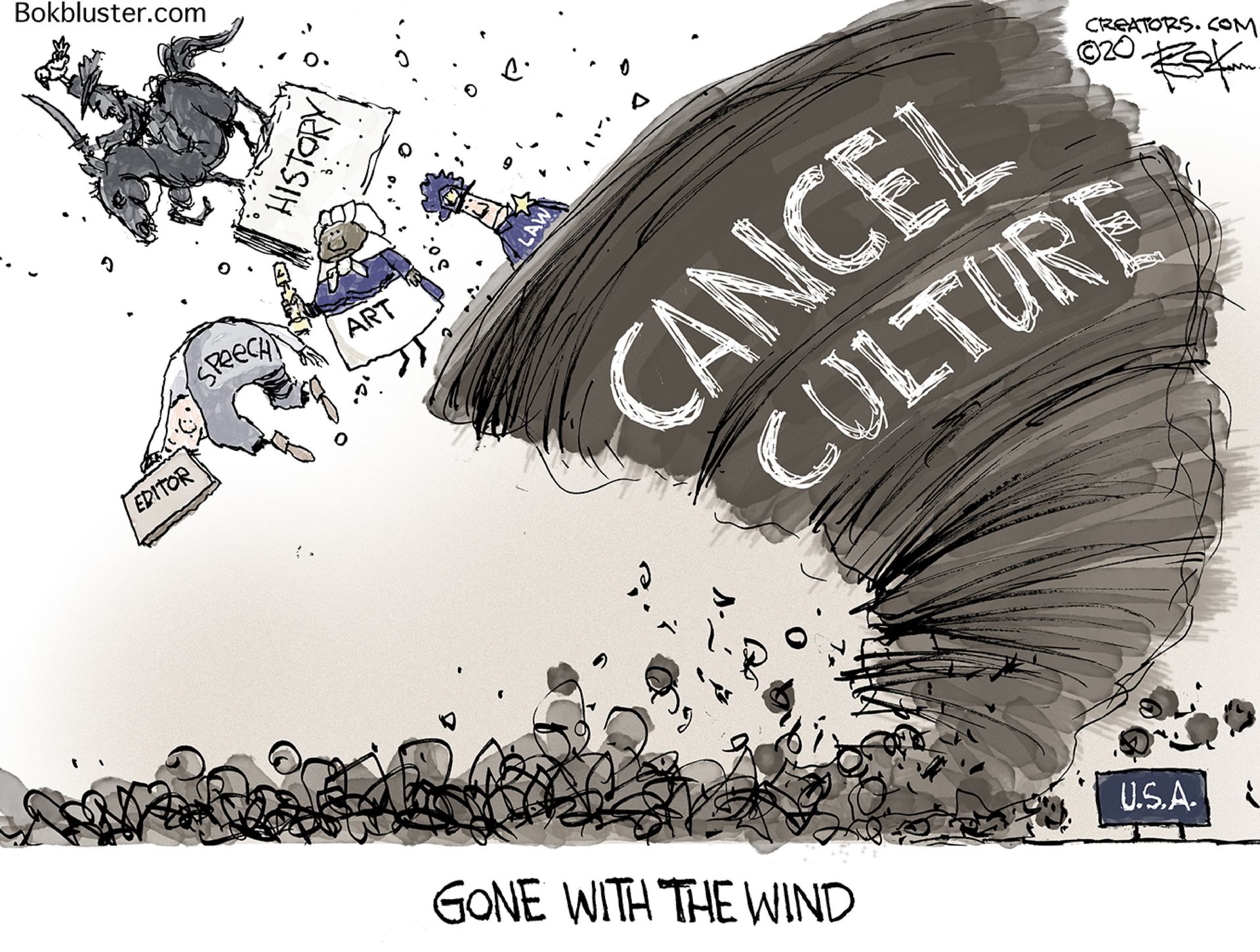 Editorial Cartoon U.S. Gone with the wind cancel culture | The Week