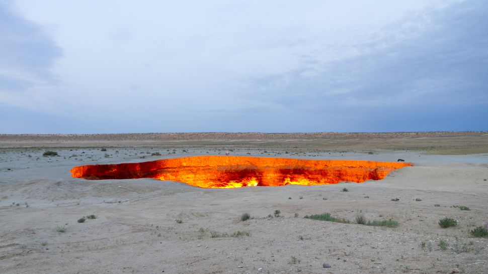 Gates of Hell: Turkmenistan's methane-fueled fire pit that has been ...