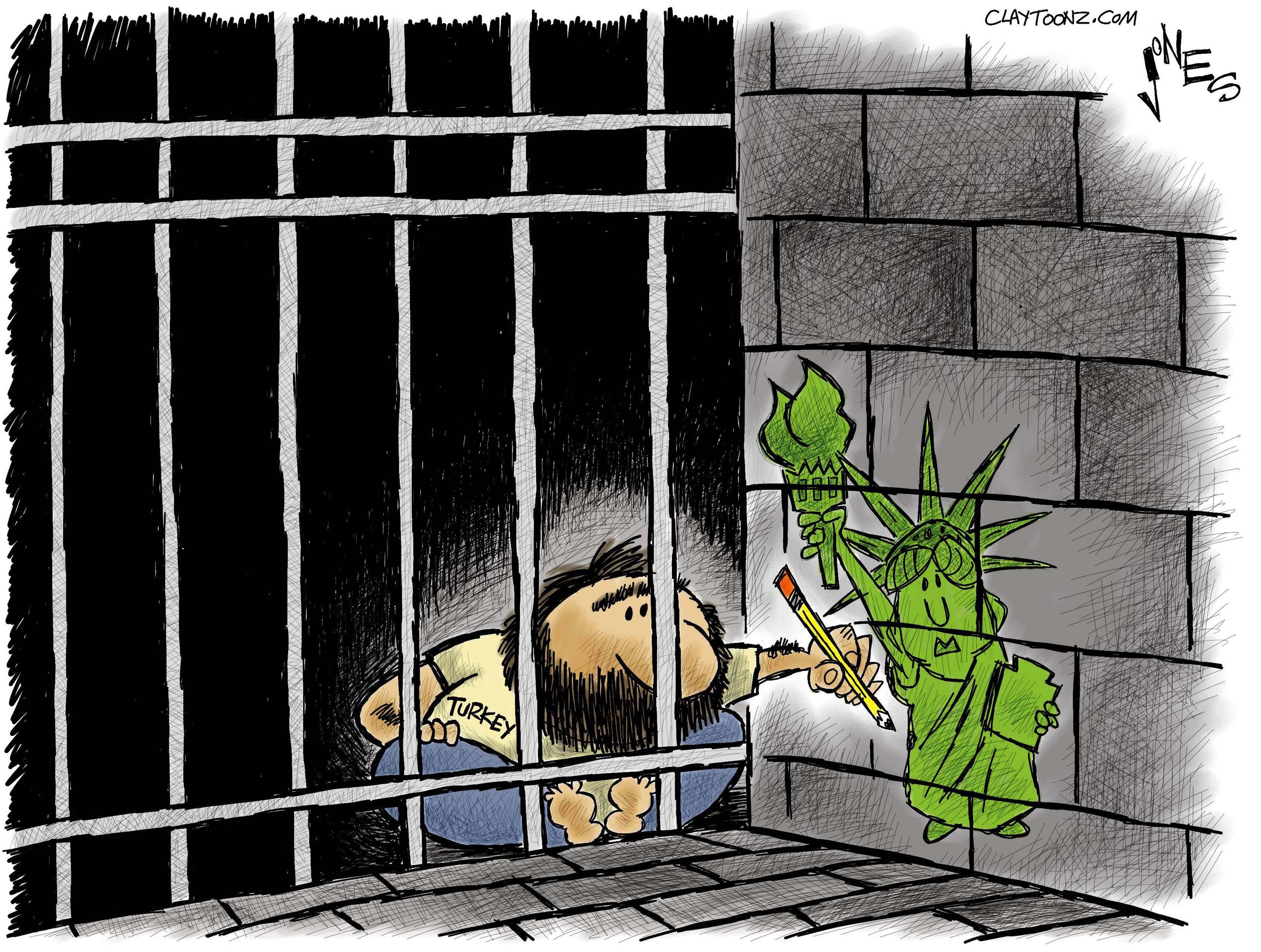 Political Cartoon U.S. Turkey referendum new government vote freedom ...