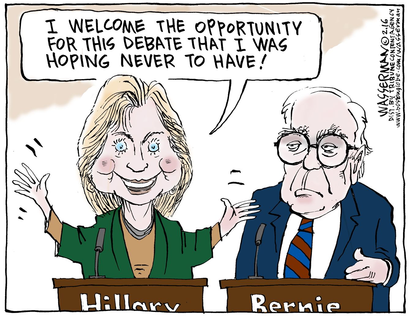 Political cartoon U.S. Hillary Bernie 2016 | The Week
