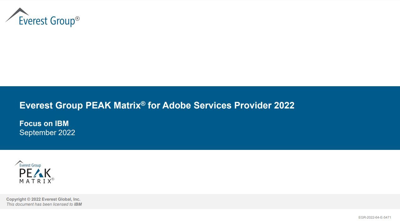 Everest Group PEAK Matrix® for Adobe services providers 2022 | IT Pro