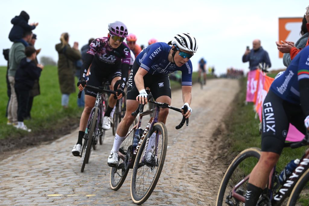 Sanne Cant back on bike with 60 facial stitches after Paris-Roubaix ...